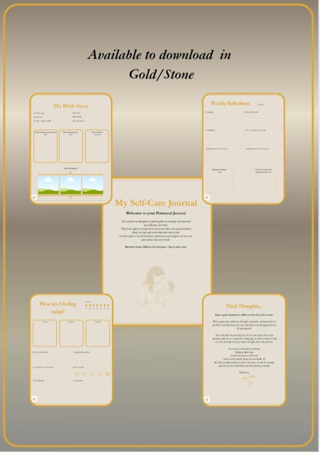 Postnatal Recovery Journal | Postpartum Tracker | New Mum Wellbeing ...