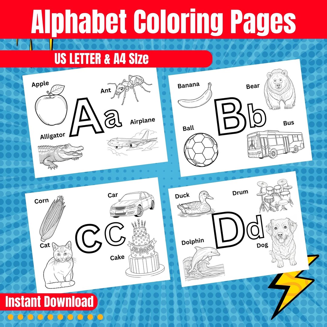 26 Coloring Pages for Preschool | A-Z Printable Worksheets | Toddler ...
