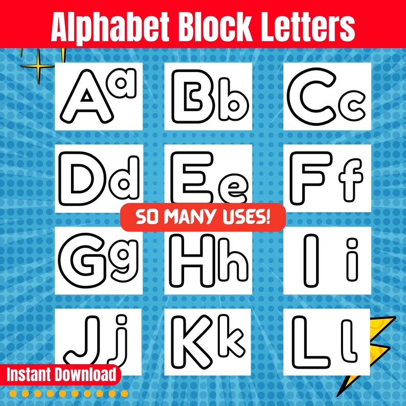 Alphabet Block Letters Coloring Pages | A-Z Printable Worksheets ...