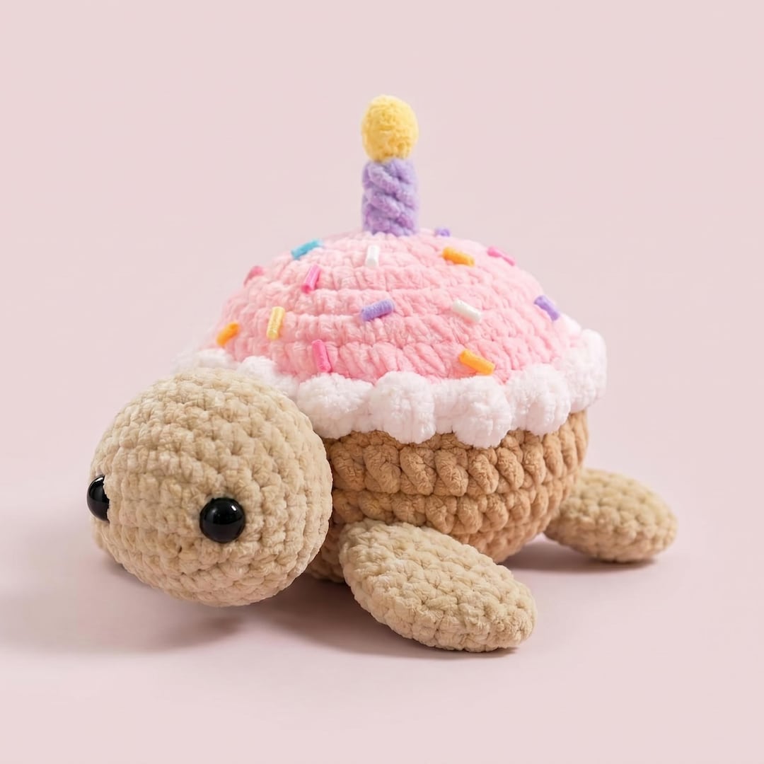 Food Turtle Crochet Pattern – Cupcake Turtle Amigurumi PDF, Cute ...