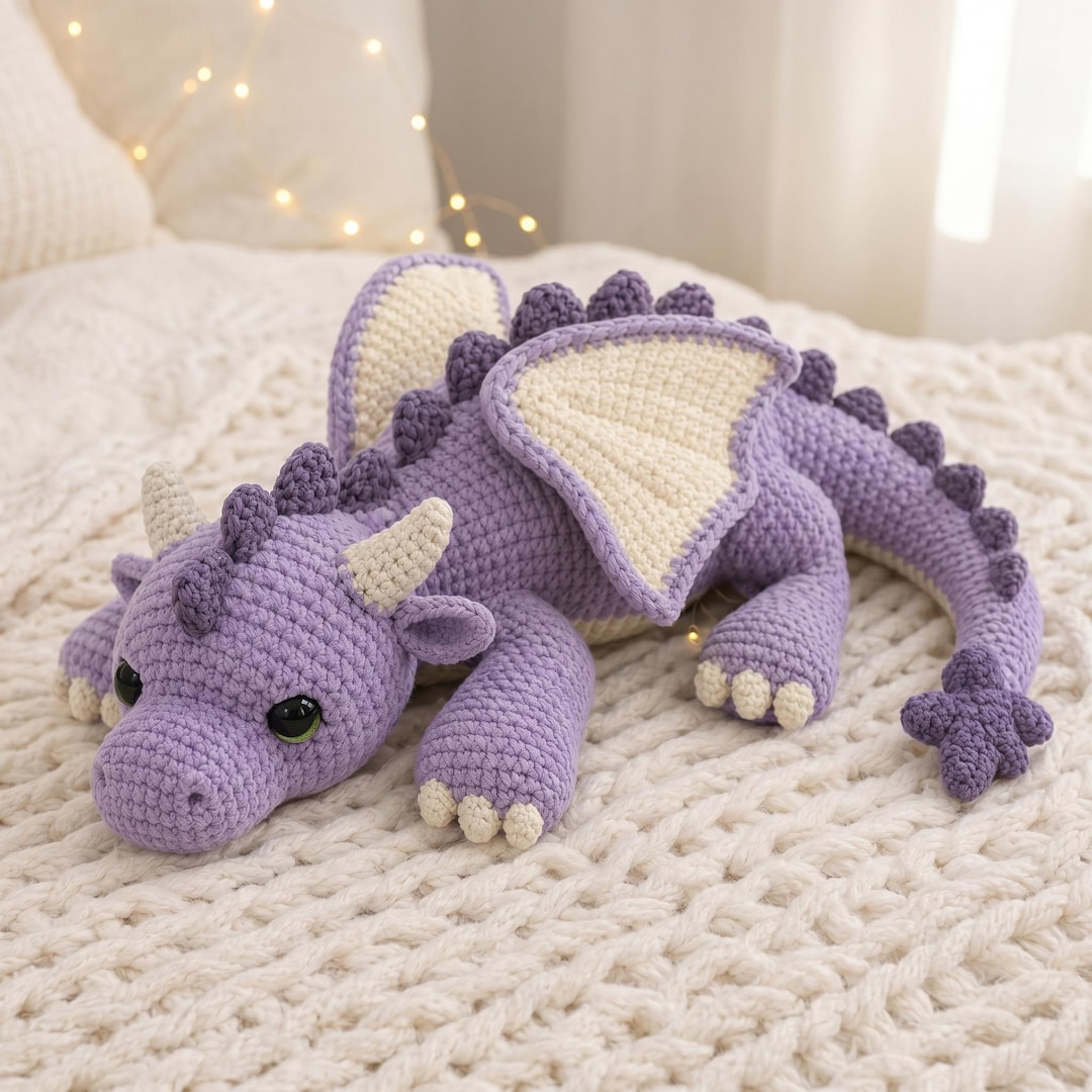 Amigurumi Dragon Crochet Pattern, Floppy Sleeping Dragon Plush PDF for ...