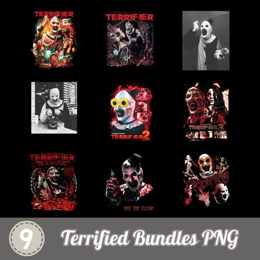Terrifier Art the Clown Horror Movie Spooky Clown Halloween PNG Bundle ...