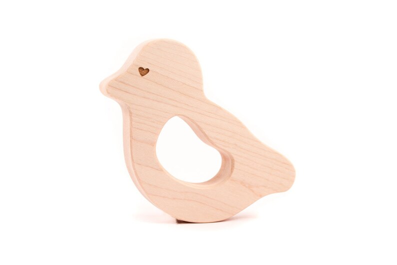Natural Love Bird Wood TEETHER a Unique Personalized Baby | Etsy