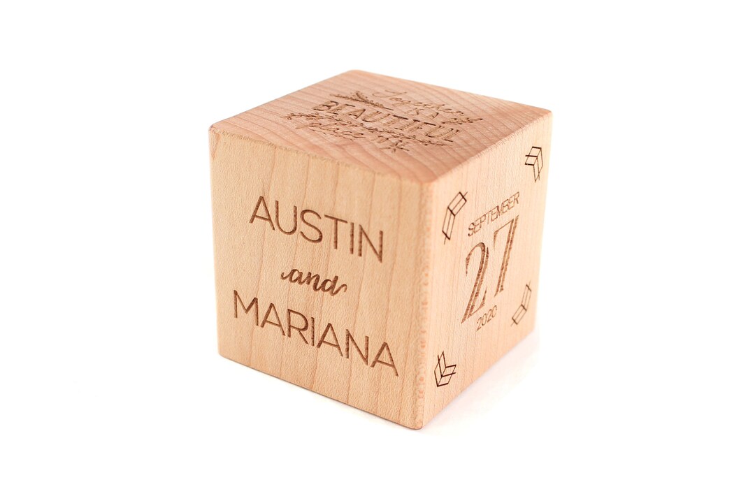 Personalized WEDDING BLOCK Keepsake Wooden Block for Newlywed Bride and ...