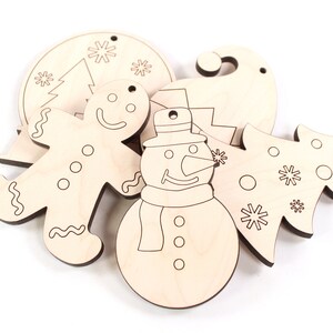 Color-your-own Wooden Christmas Ornaments - Holiday Craft or DIY ...