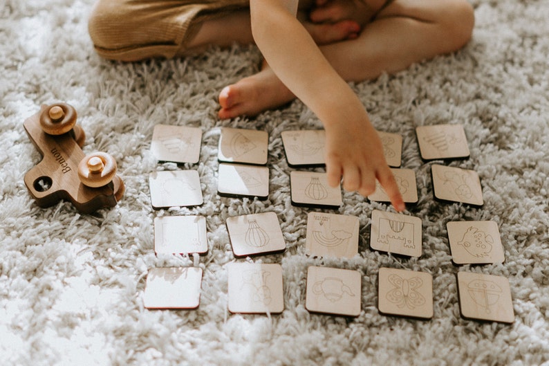 Wooden Memory Matching Game – Montessori Toy for Kids - Etsy