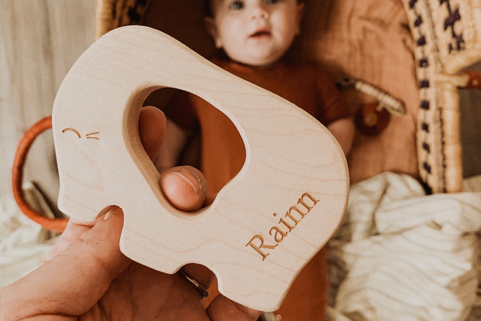 All Natural Elephant TEETHER TOY a Personalized Heirloom - Etsy