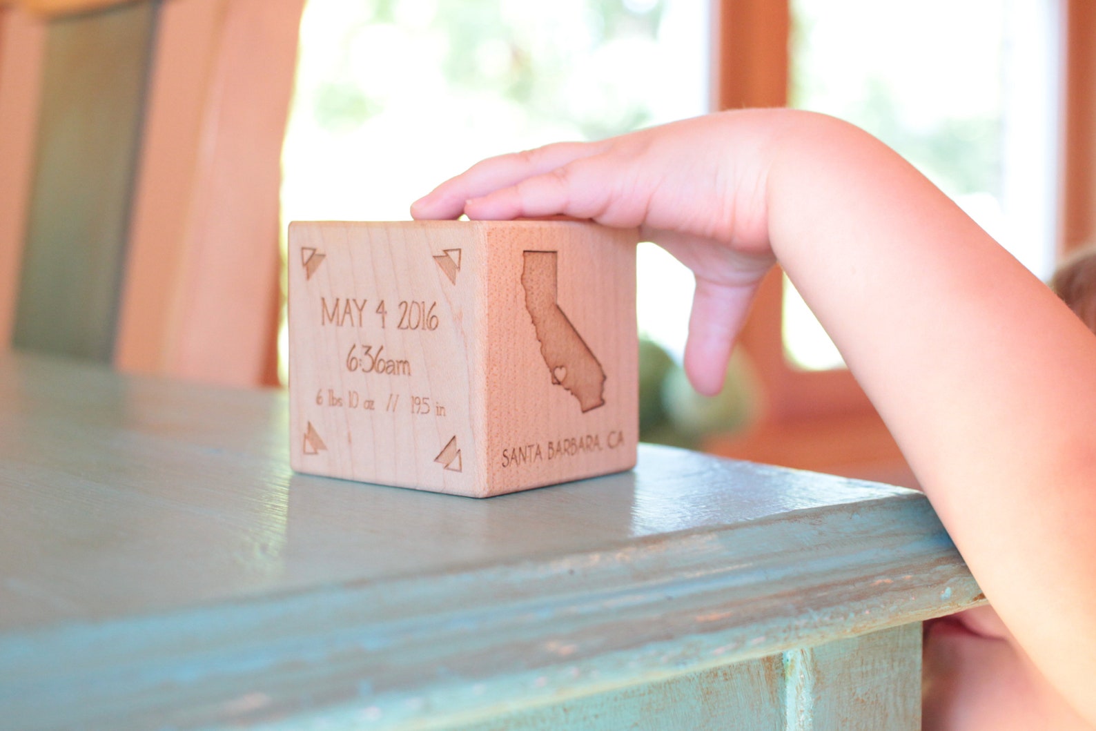Personalized GIRL BIRTH BLOCK Keepsake Wooden Block for New - Etsy