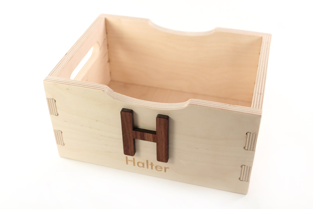 Wooden Toy Crate - Personalized Wood Box for Blocks and Toys - Handmade ...