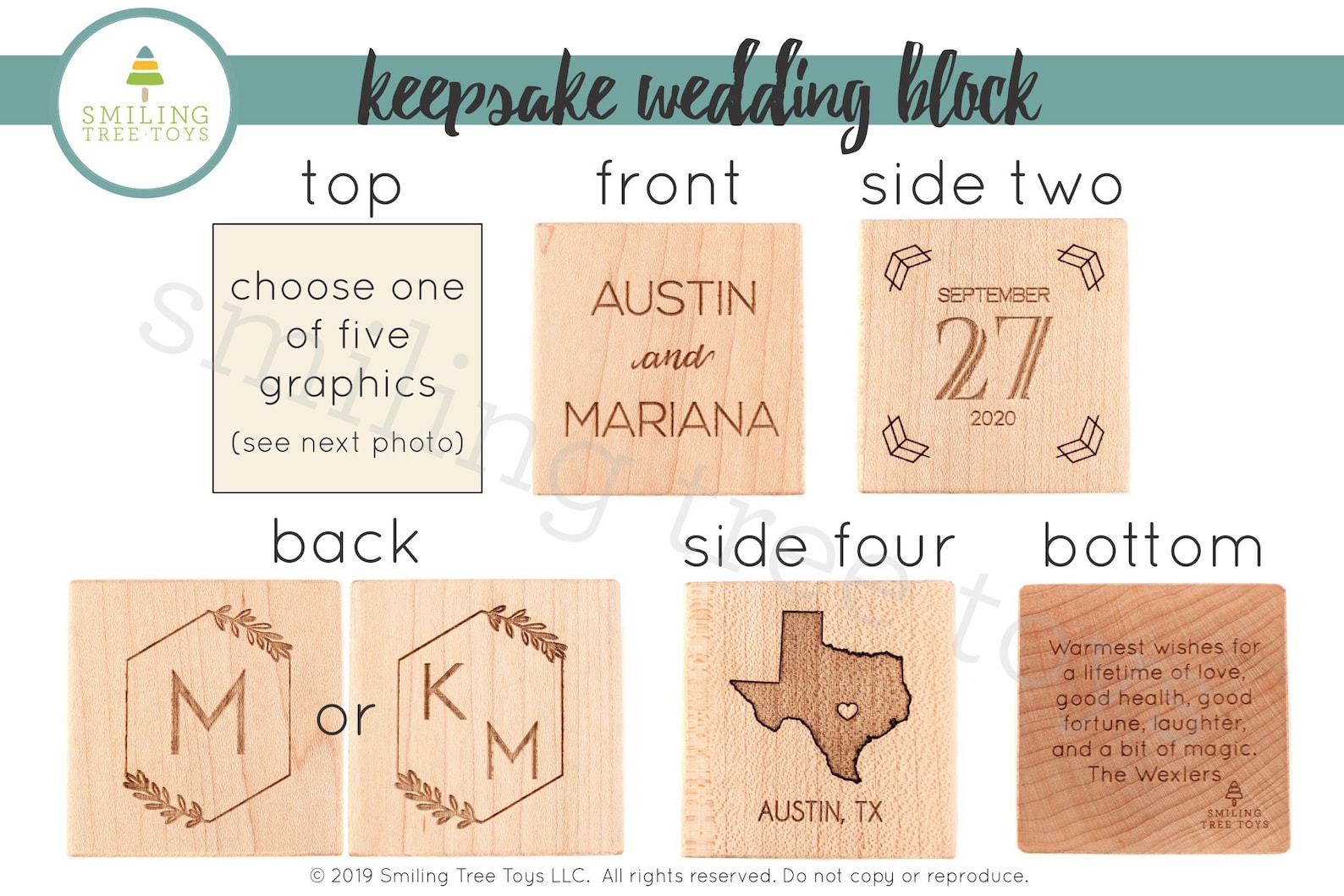 Personalized WEDDING BLOCK Keepsake Wooden Block for | Etsy