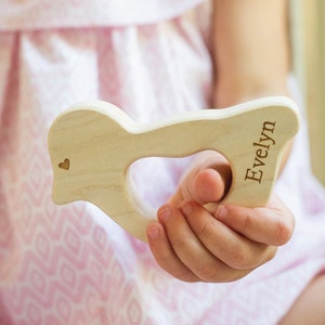 Natural Love Bird Wood TEETHER a Unique, Personalized Baby Gift for ...