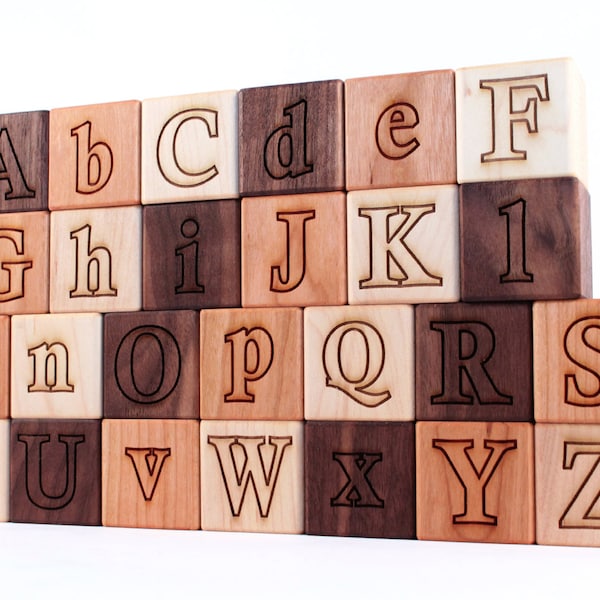 Wooden Alphabet Blocks - Etsy