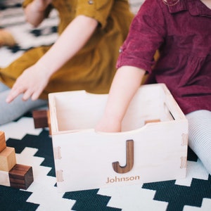 Wooden Toy Crate - Personalized Wood Box for Blocks and Toys - Handmade ...