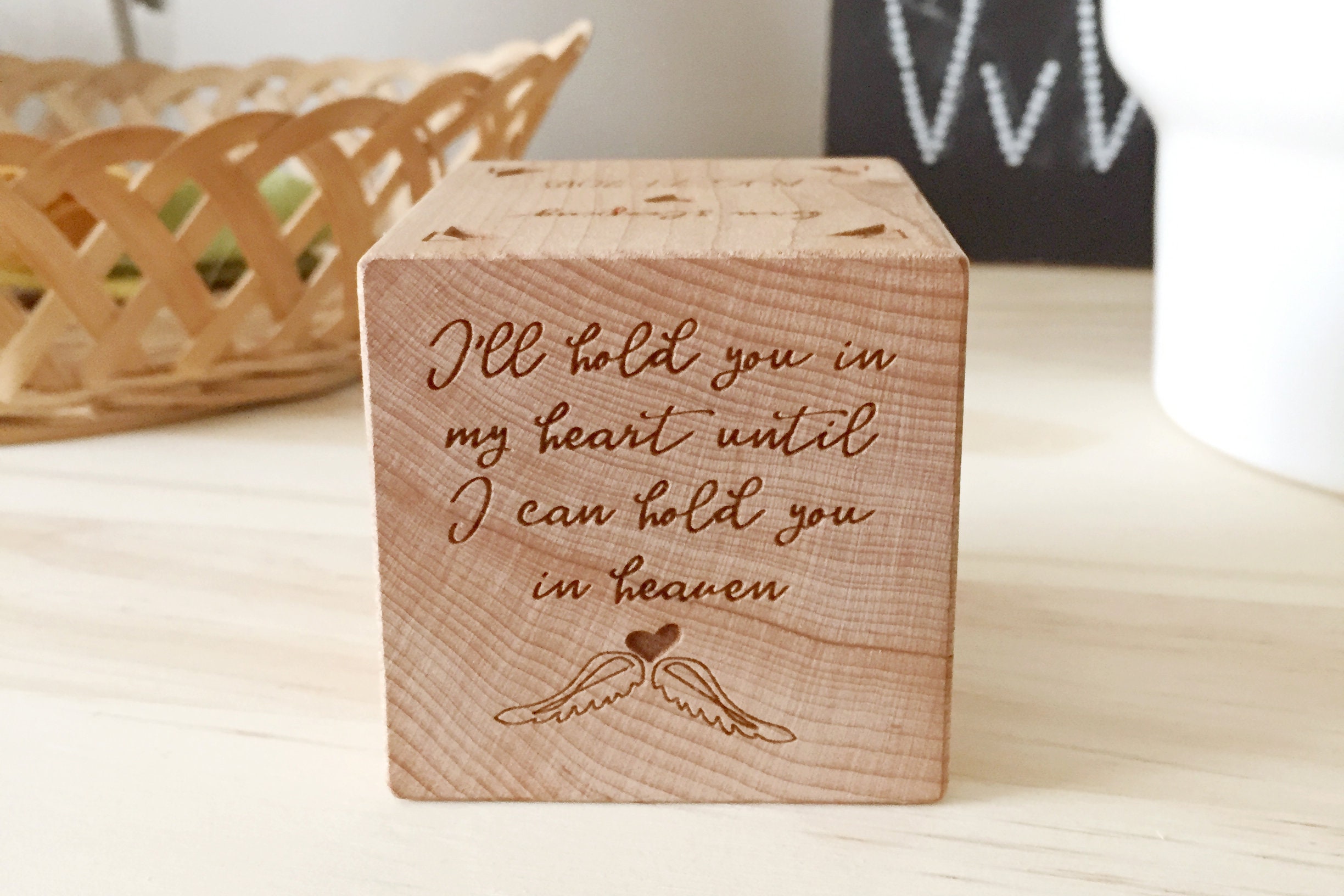 Baby MEMORIAL BLOCK personalized wooden keepsake to remember | Etsy