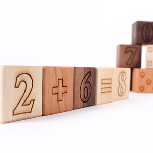 12-piece MATH BLOCKS Set - All Natural and Educational Hardwood Toys ...