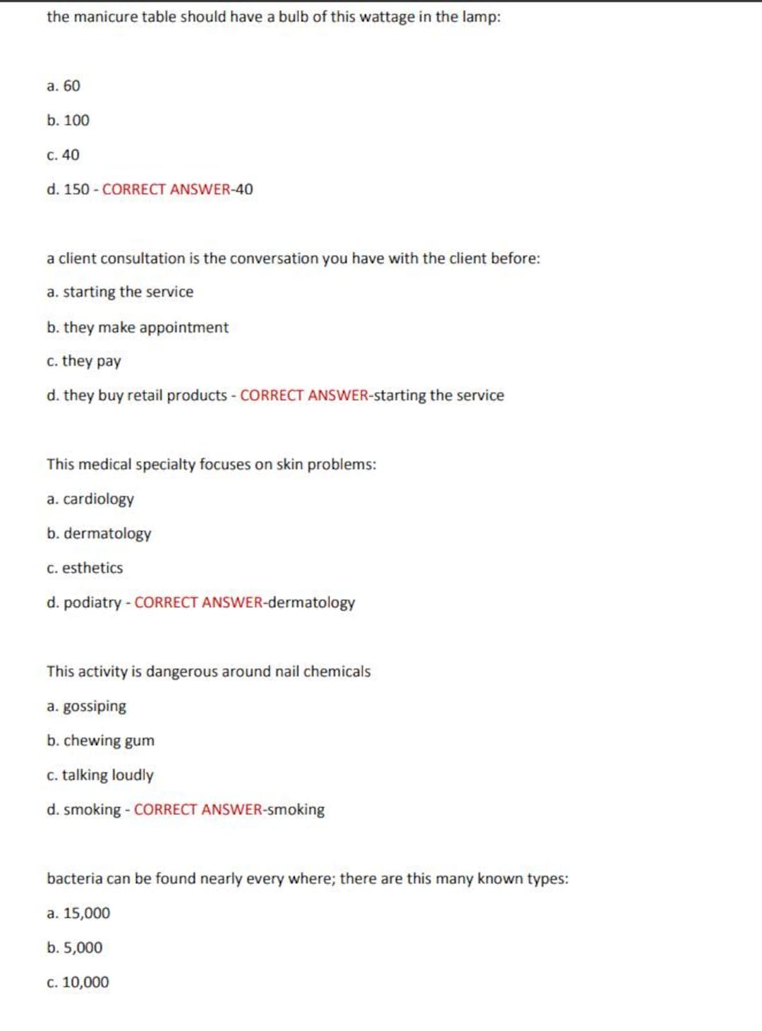 Nail Technician Exam Practice Test – 150+ Questions & Answers - Etsy