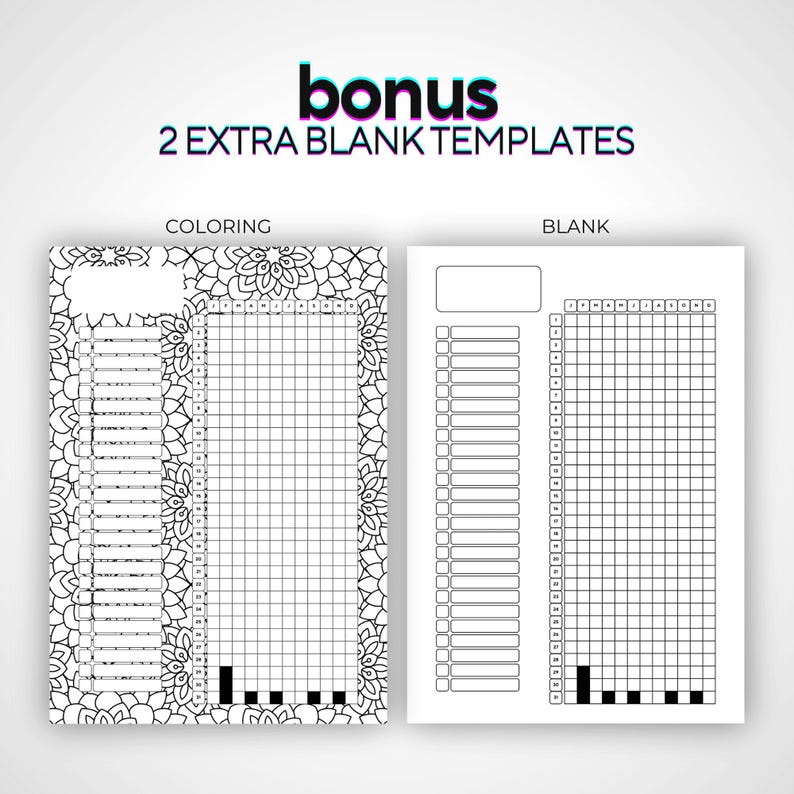 Digital Reading Tracker | 4 Templates With Coloring Pages and Blank ...