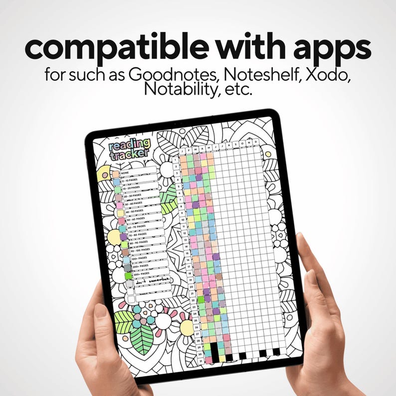 Digital Reading Tracker | 4 Templates With Coloring Pages and Blank ...