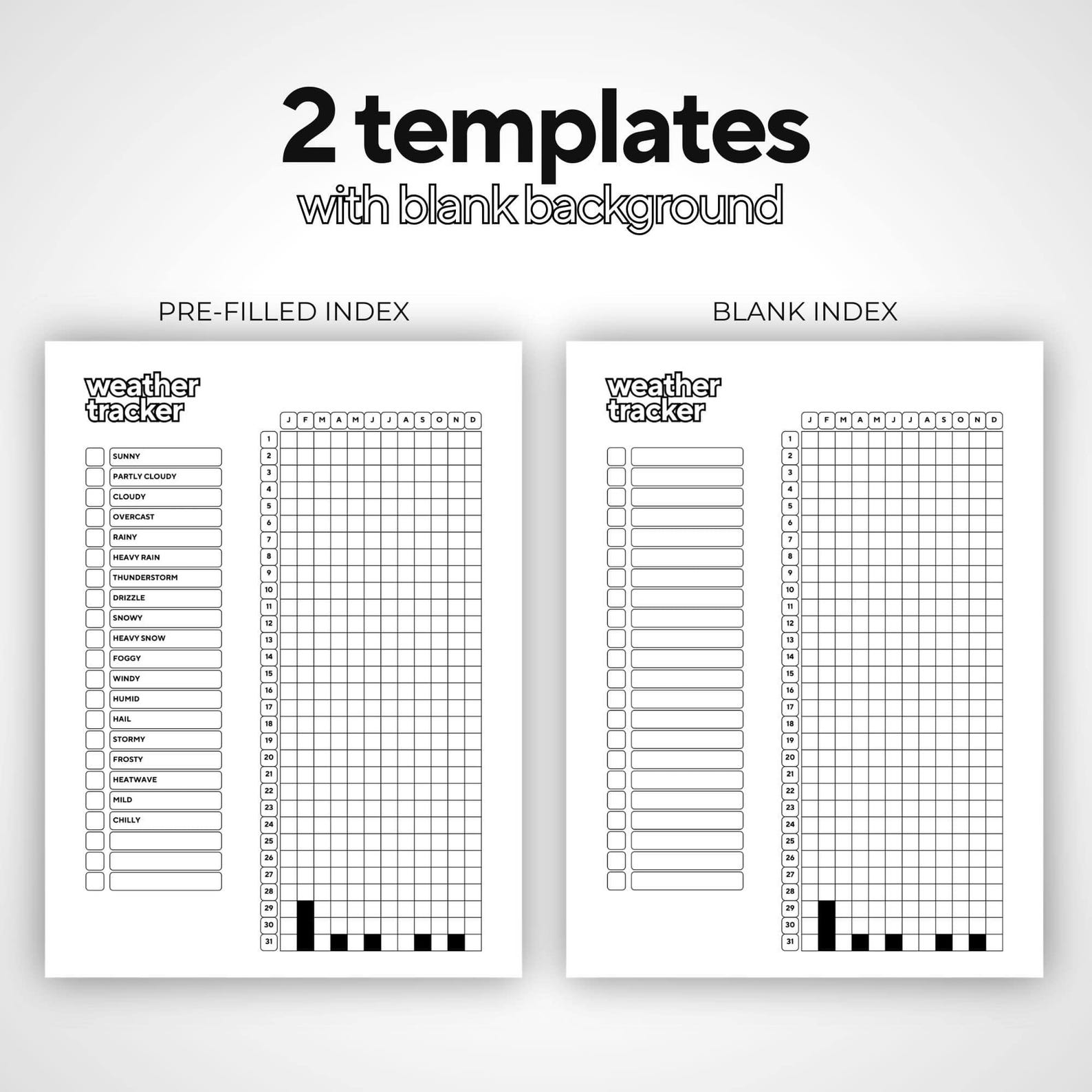 Printable Weather Tracker | Templates With Coloring Pages and Blank ...