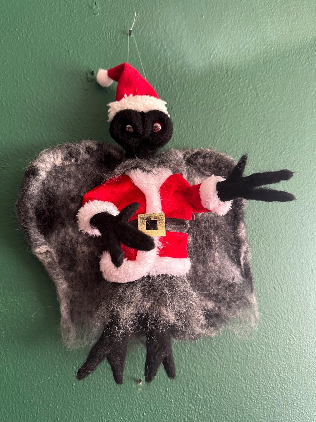 Mothman Santa Needle Felted Figure - Etsy