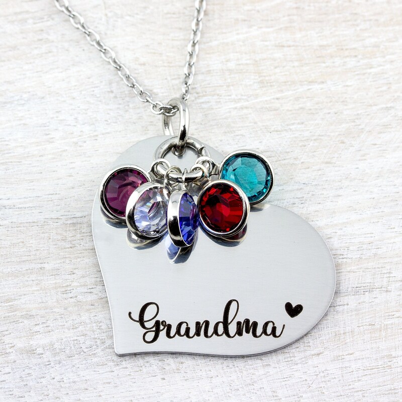 Grandma Necklace With Birthstones