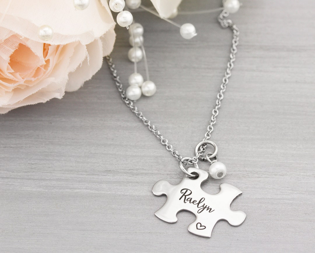 Puzzle Piece Necklace Personalized Bridesmaid Gifts Wedding Jewelry for ...