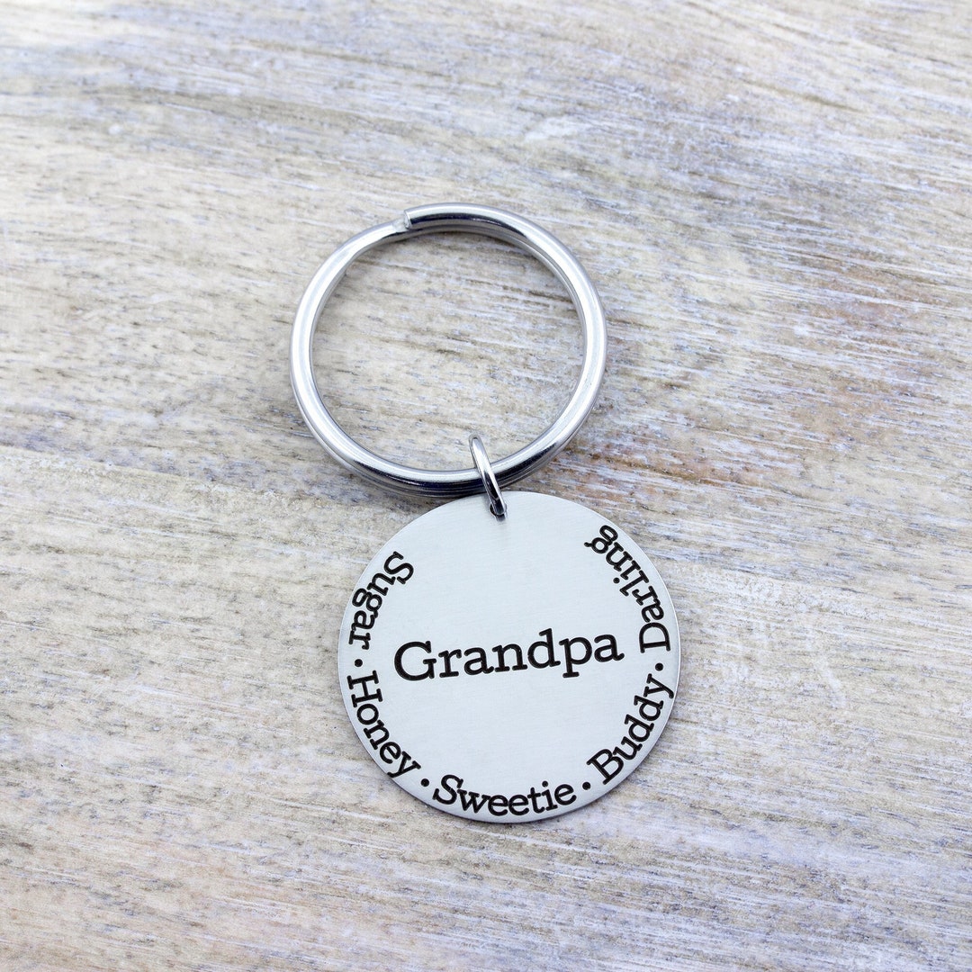 Personalized Grandpa Key Chain With Grandkids Names, Custom Keychain ...