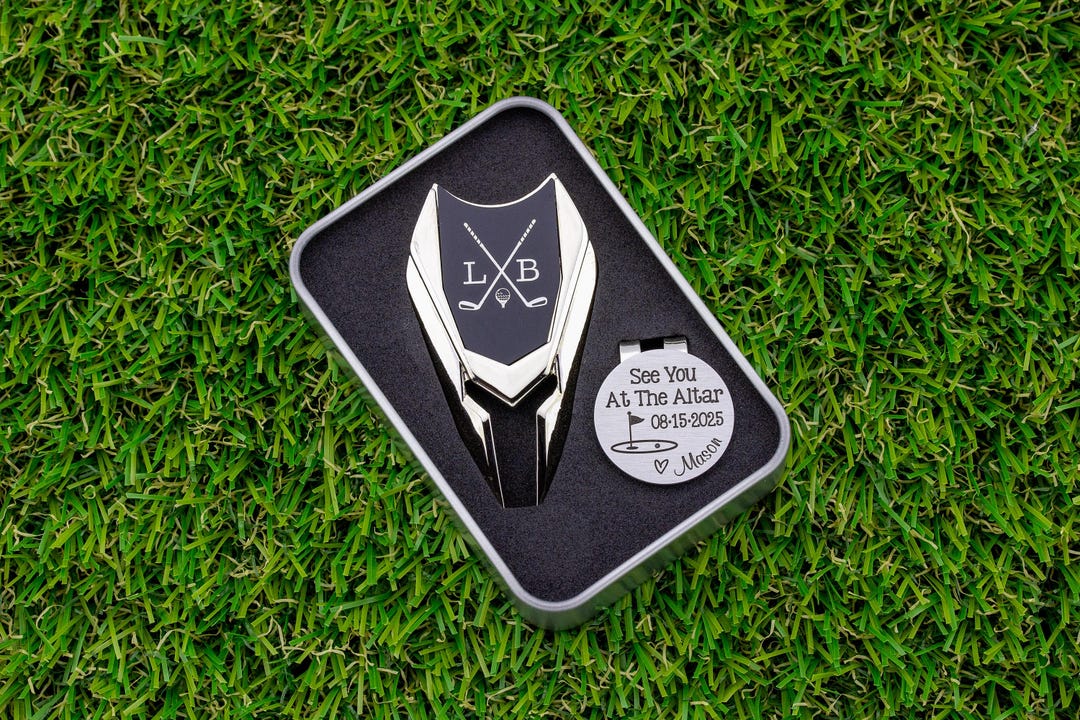 Personalized Divot Tool Set Golf Ball Marker: Gift for Groom From Bride ...