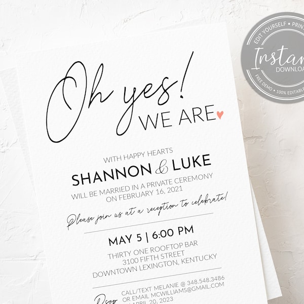Wedding Ceremony Digital Invite - Etsy
