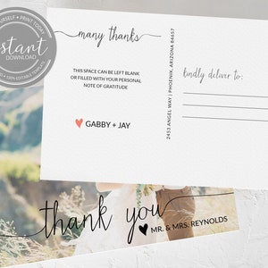 Digital Scribble Photo Thank You Postcard - Thank You Card - Picture ...
