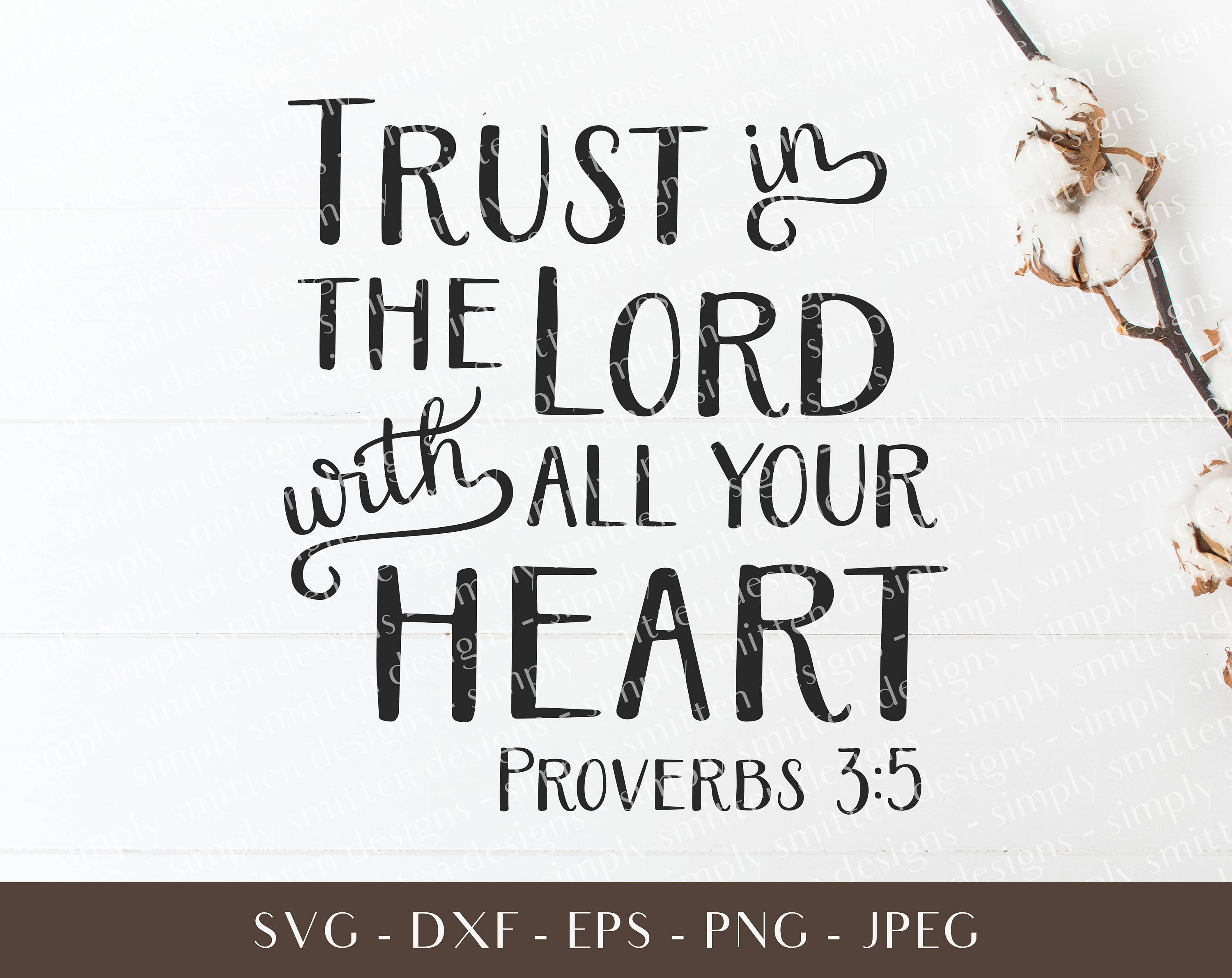Trust in the Lord, Christian Quotes SVG, Bible Clip Art, Bible Verse ...