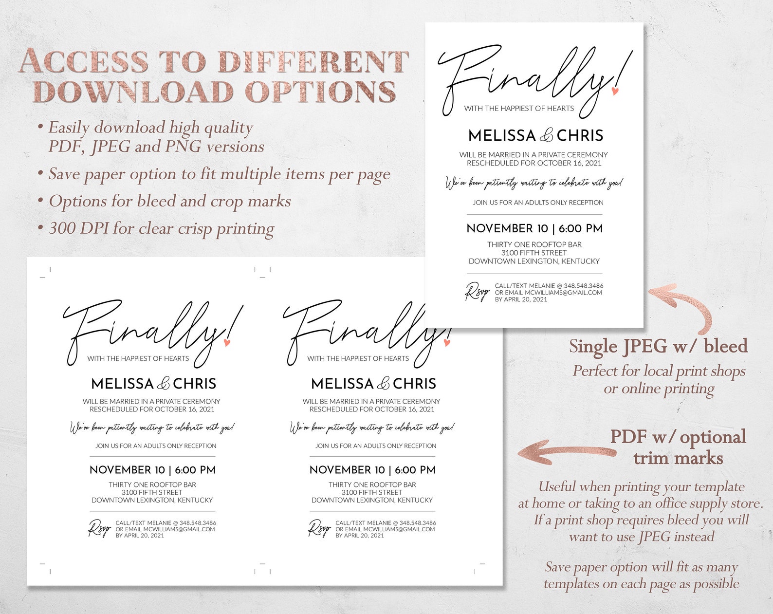 Finally! Wedding Invitation - Rescheduled Wedding Invitation Template ...