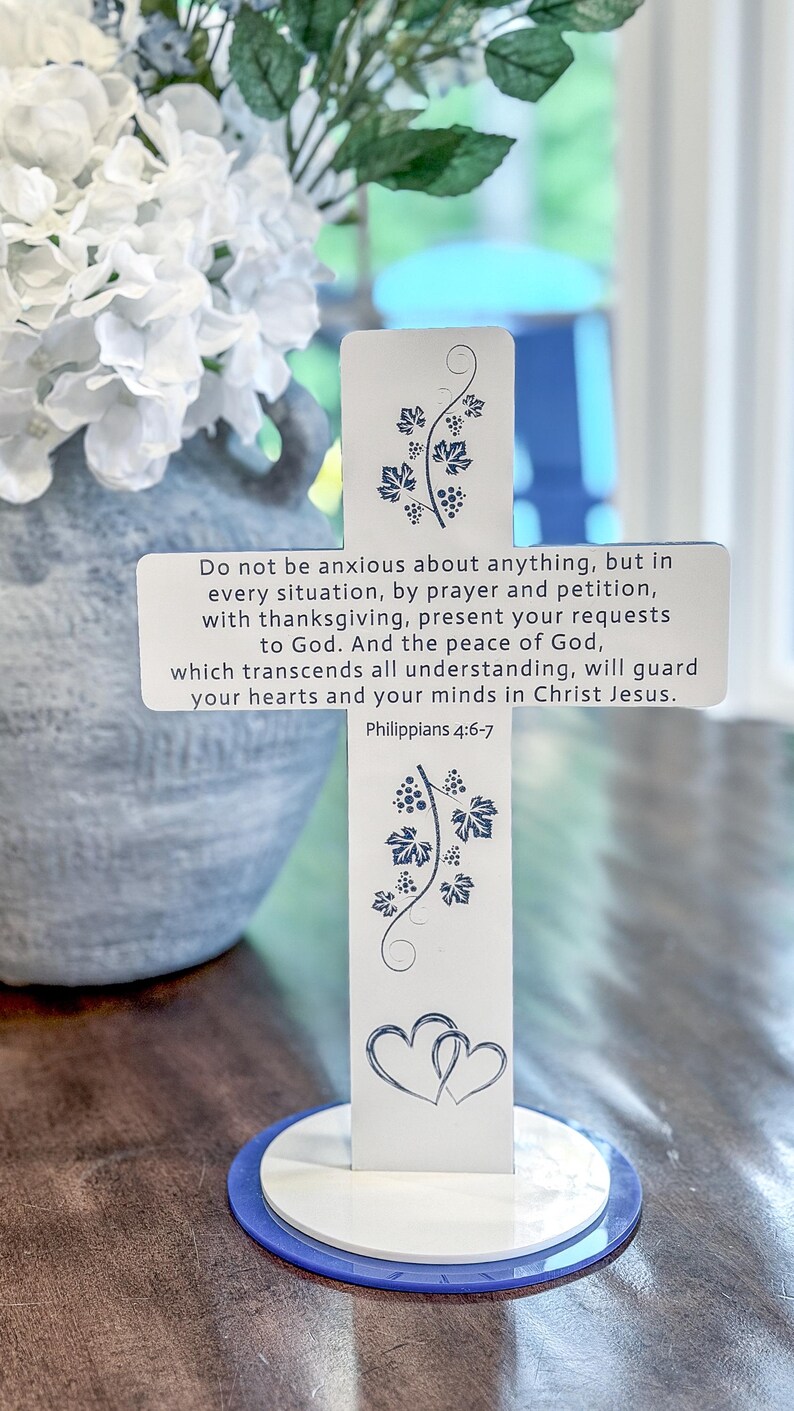 Laser Engraved Acrylic Cross With Bible Verse | Religious Home Decor ...