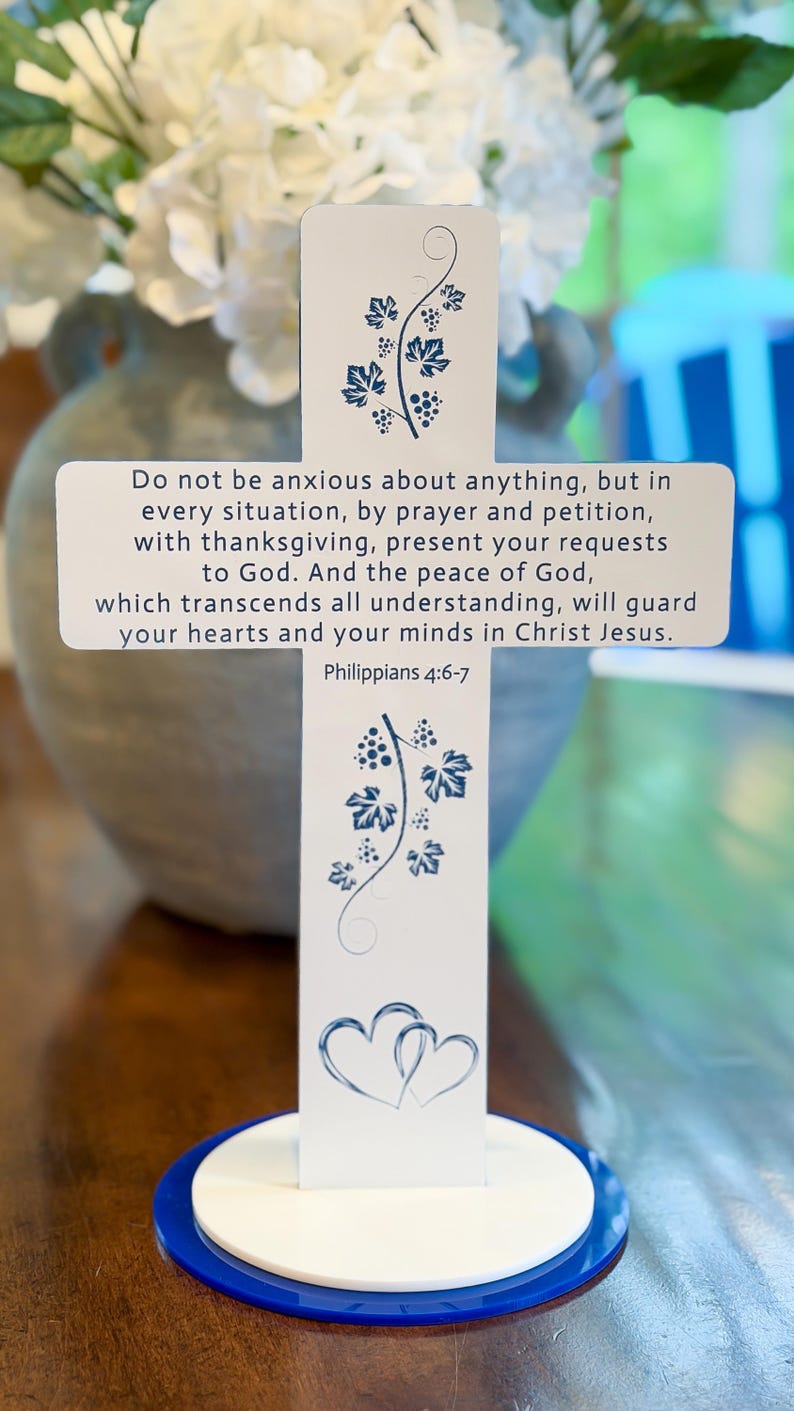 Laser Engraved Acrylic Cross With Bible Verse | Religious Home Decor ...