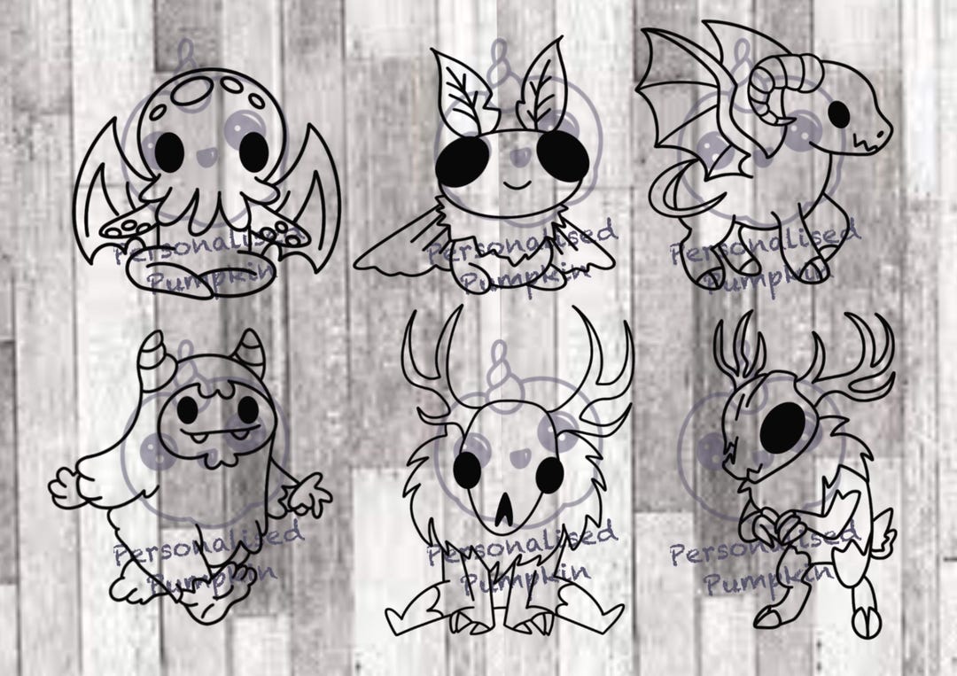 Cute Cryptid SVG Bundle | Jpeg Png | Bigfoot, Yeti, Mothman, Loch Ness ...