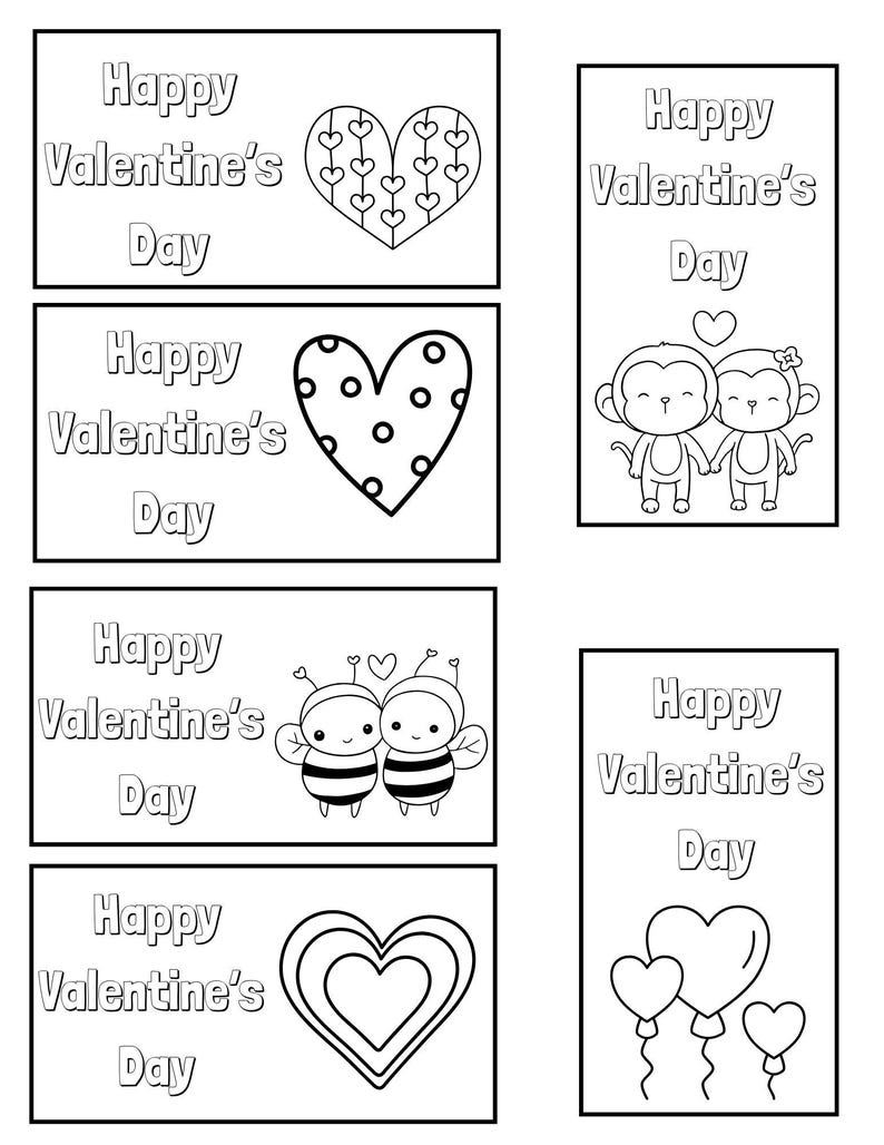 Printable Valentine’s Day Cards for Kids | Color Your Own | Digital ...
