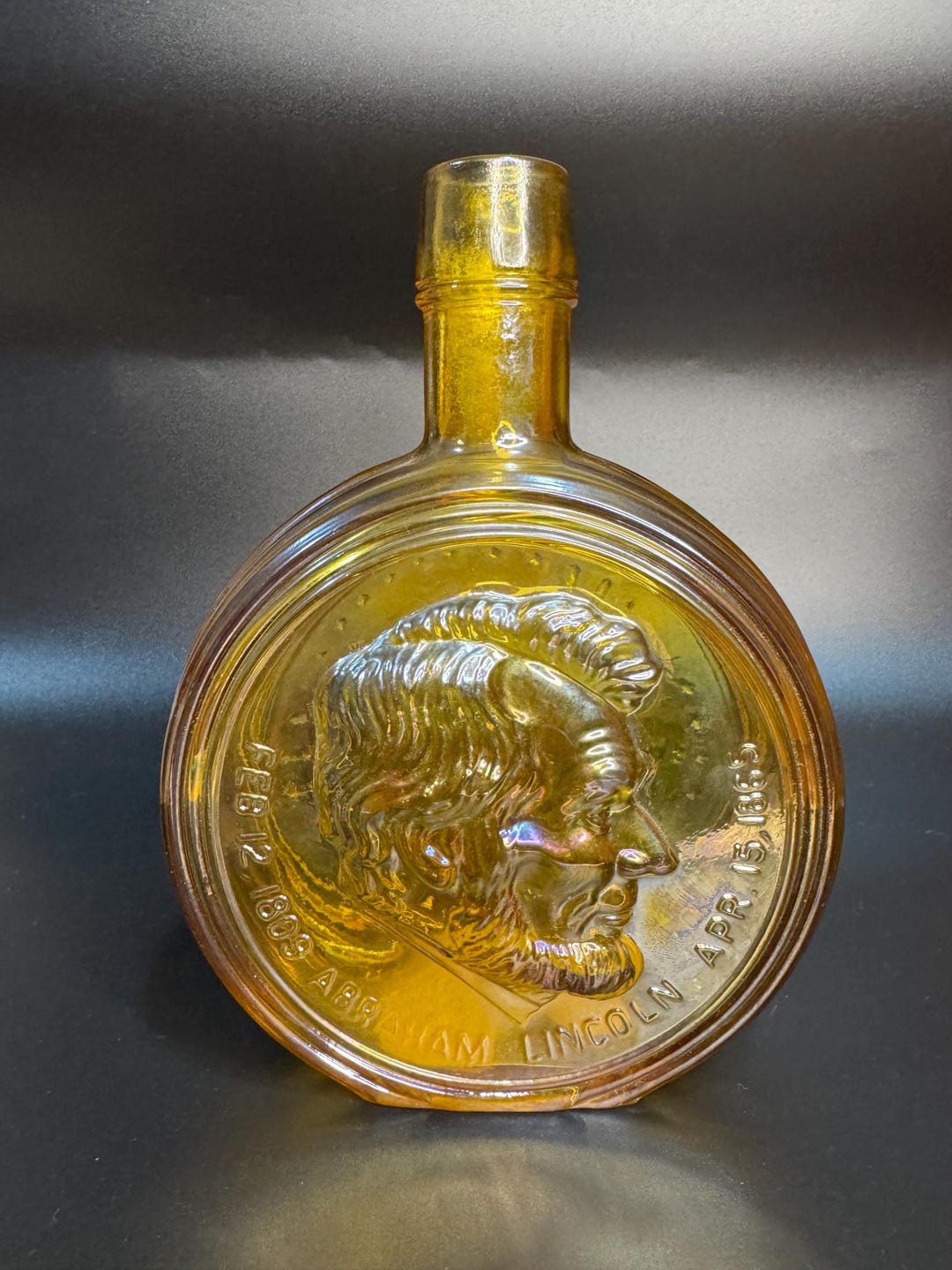 Vintage Abraham Lincoln Wheaton Decanter First Edition, Gold - Etsy
