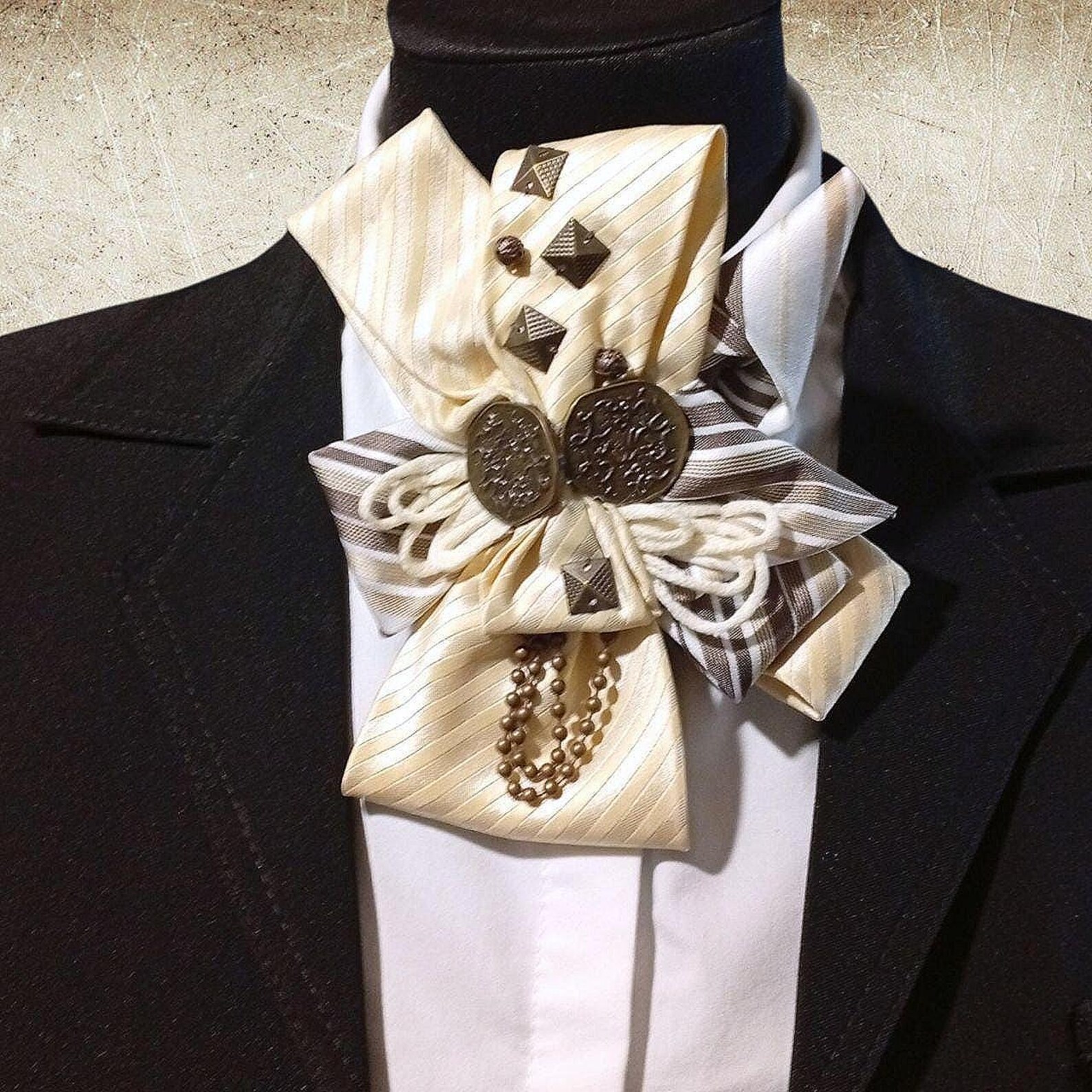 Silk Necktie Brooch for Women-handmade Upcycled Tie Jewelry-elegant ...