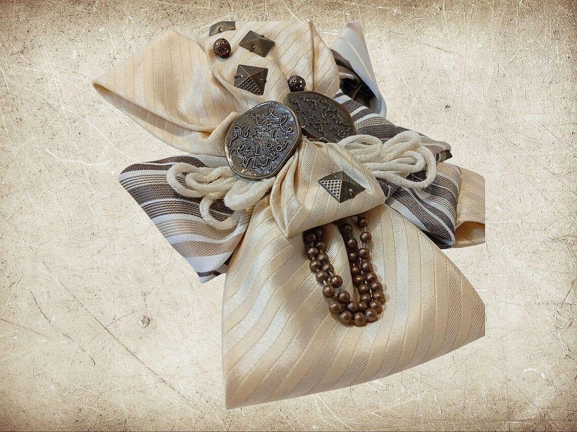 Silk Necktie Brooch for Women-handmade Upcycled Tie Jewelry-elegant ...