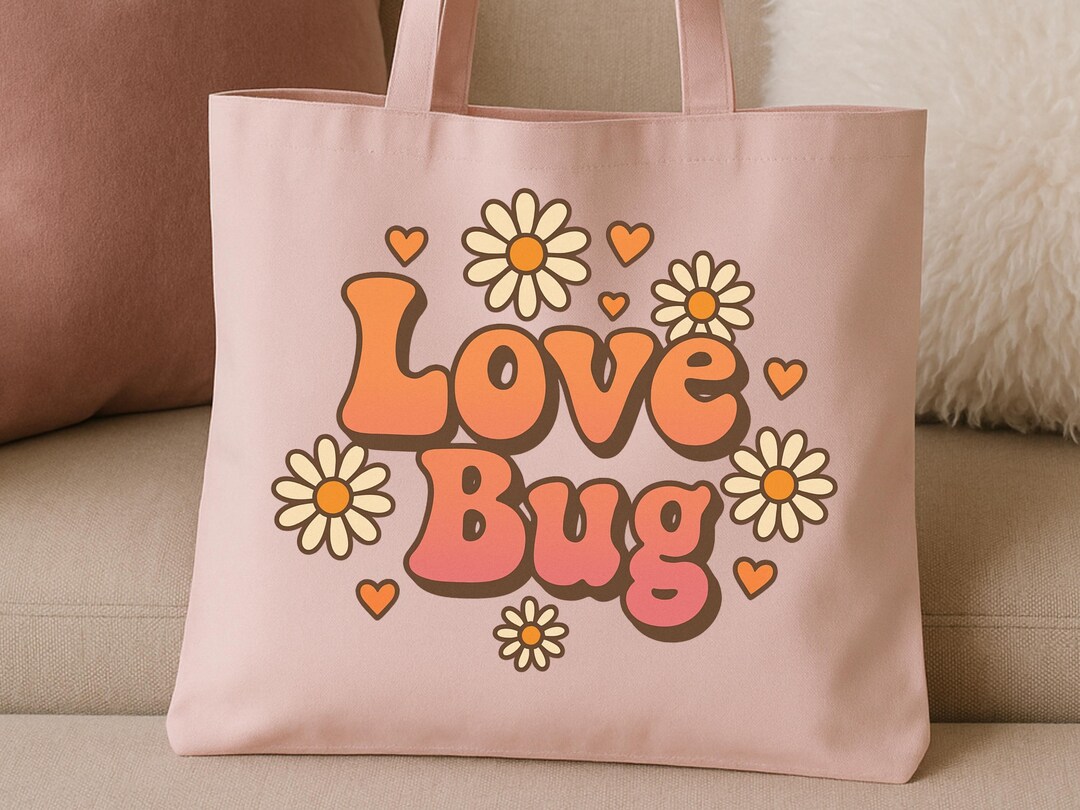 Retro Love Bug PNG, Groovy 70s Daisies & Hearts, Vintage Valentine ...