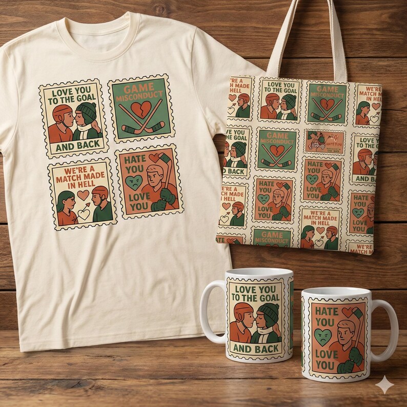 Heated Rivalry Hockey Romance PNG | Stamp Style Art Heated Rivalry ...