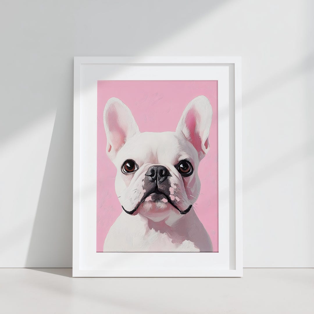 French Bulldog Portrait Printable - Minimal Cute Frenchie Art, Modern ...