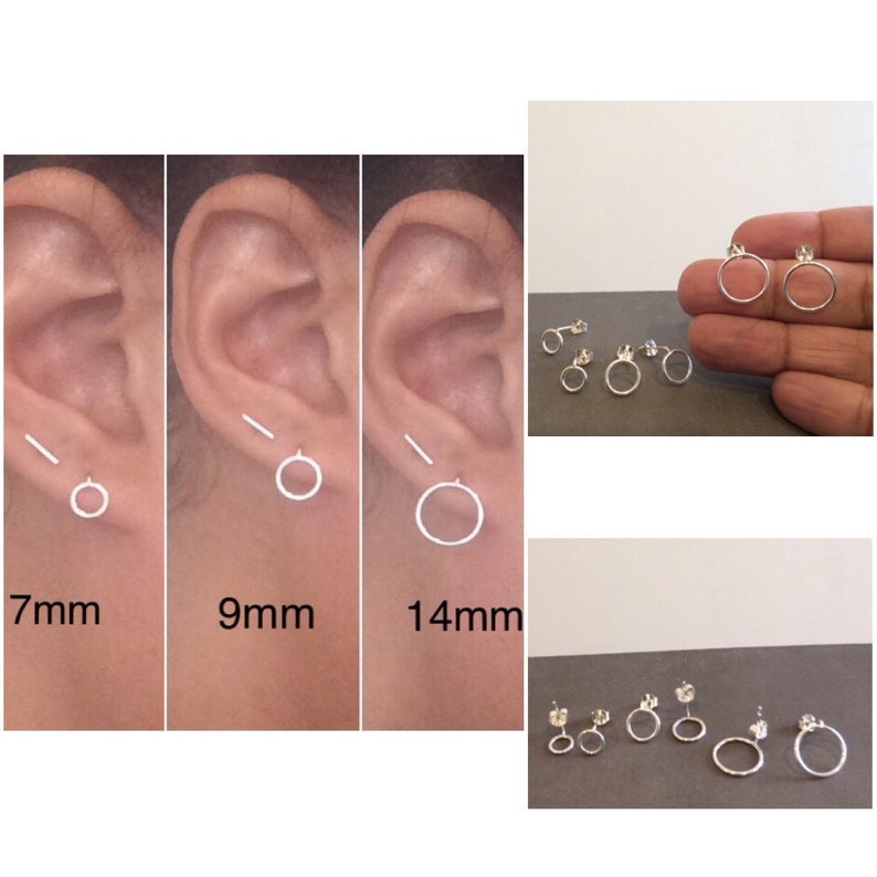 Circle Stud Earrings Open Circle Studs Stud Earrings | Etsy