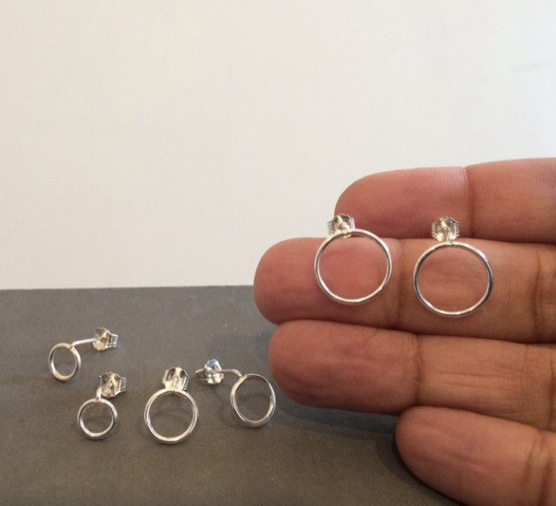 Circle Stud Earrings Open Circle Studs Stud Earrings | Etsy