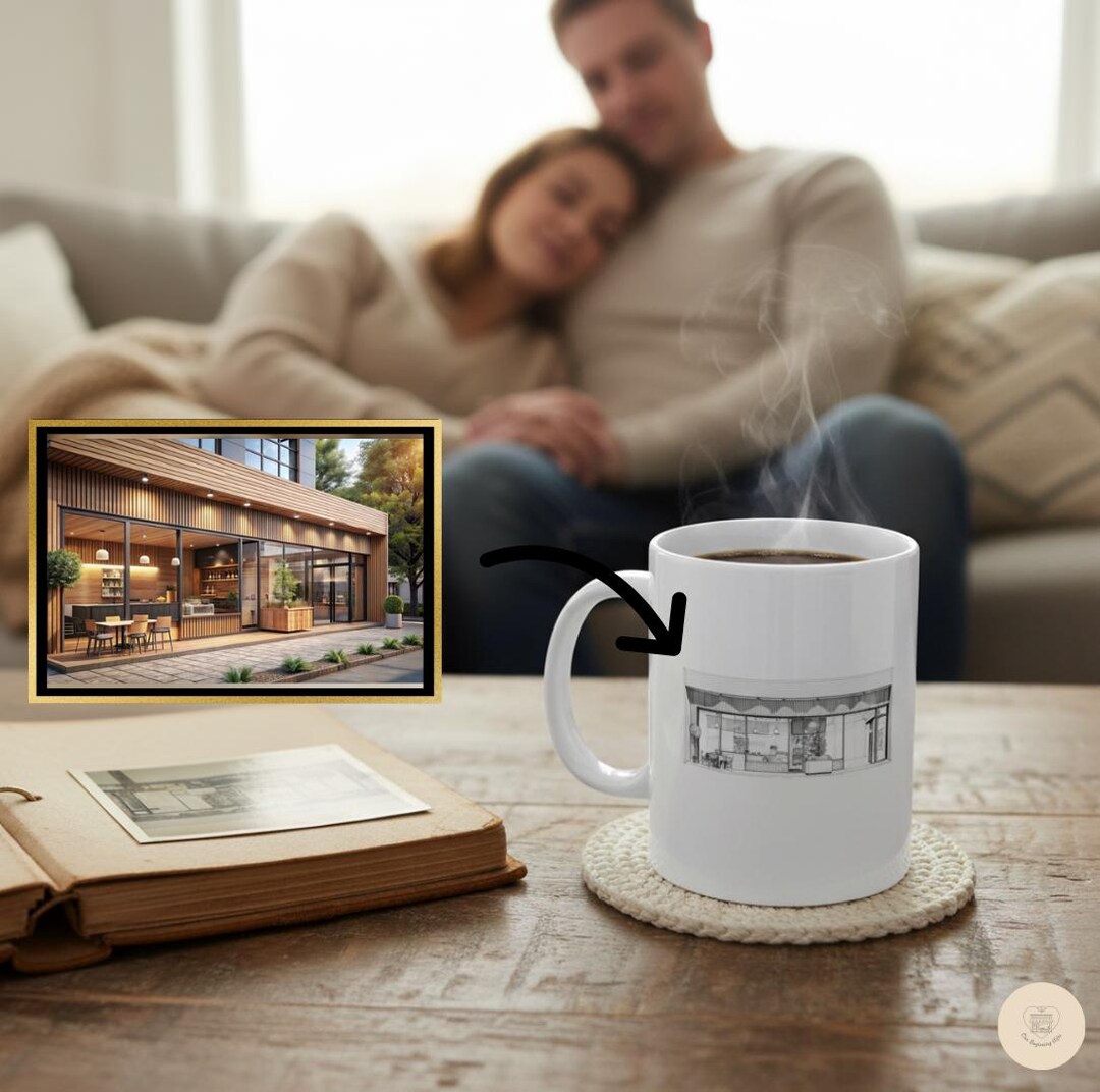 Custom Sketch Mug | First Date Location Gift | Personalized Couple ...