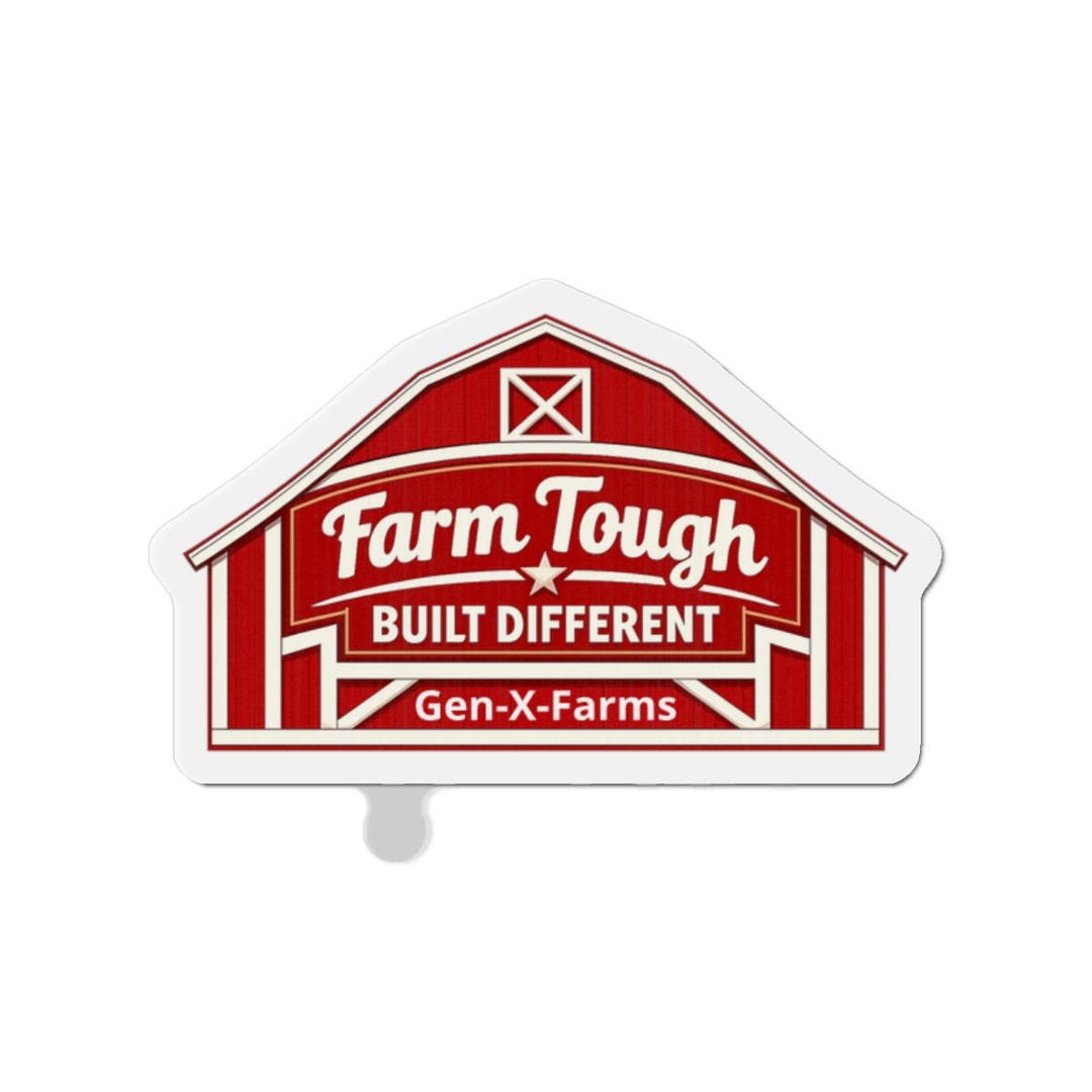 Farm Tough Built Different Barn Die-cut Magnet | Red Farmhouse ...