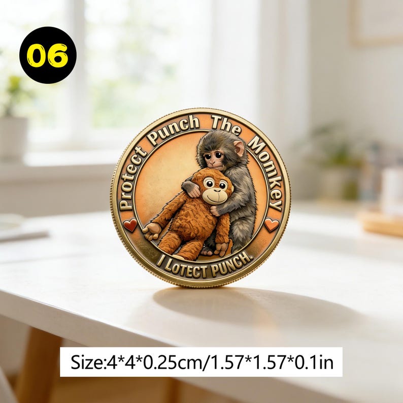 Protect Punch the Monkey Commemorative Coin | Animal Collectible Coin ...