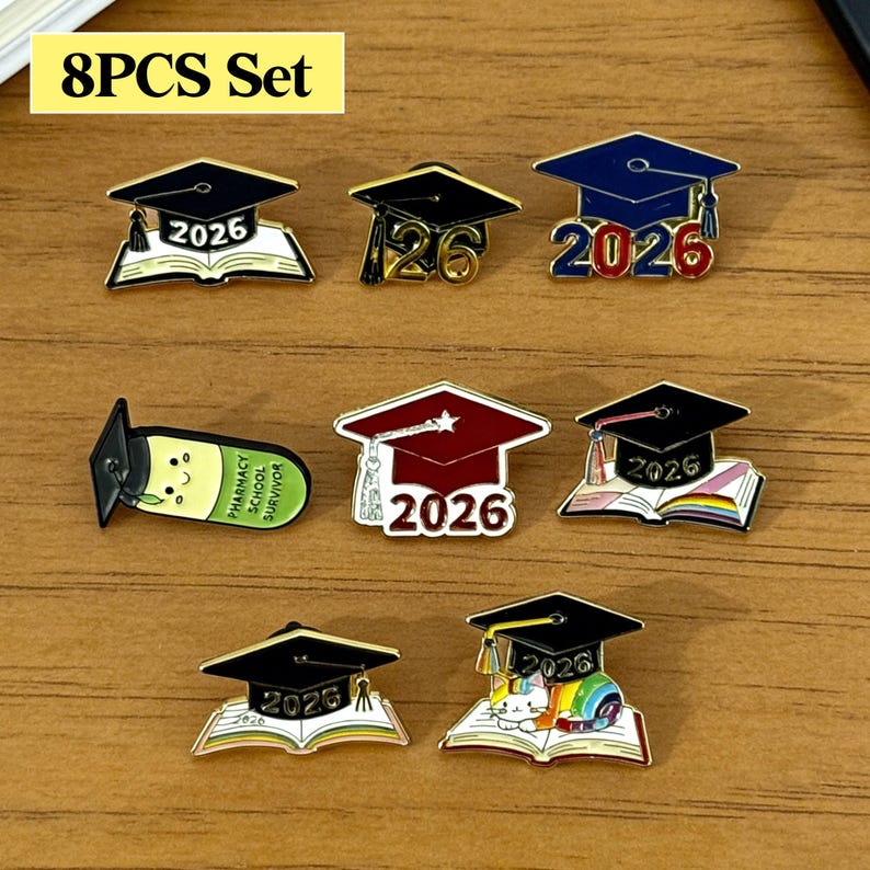 2026 Graduation Enamel Pins–cute Grad Cap & Book Brooches for Graduates ...