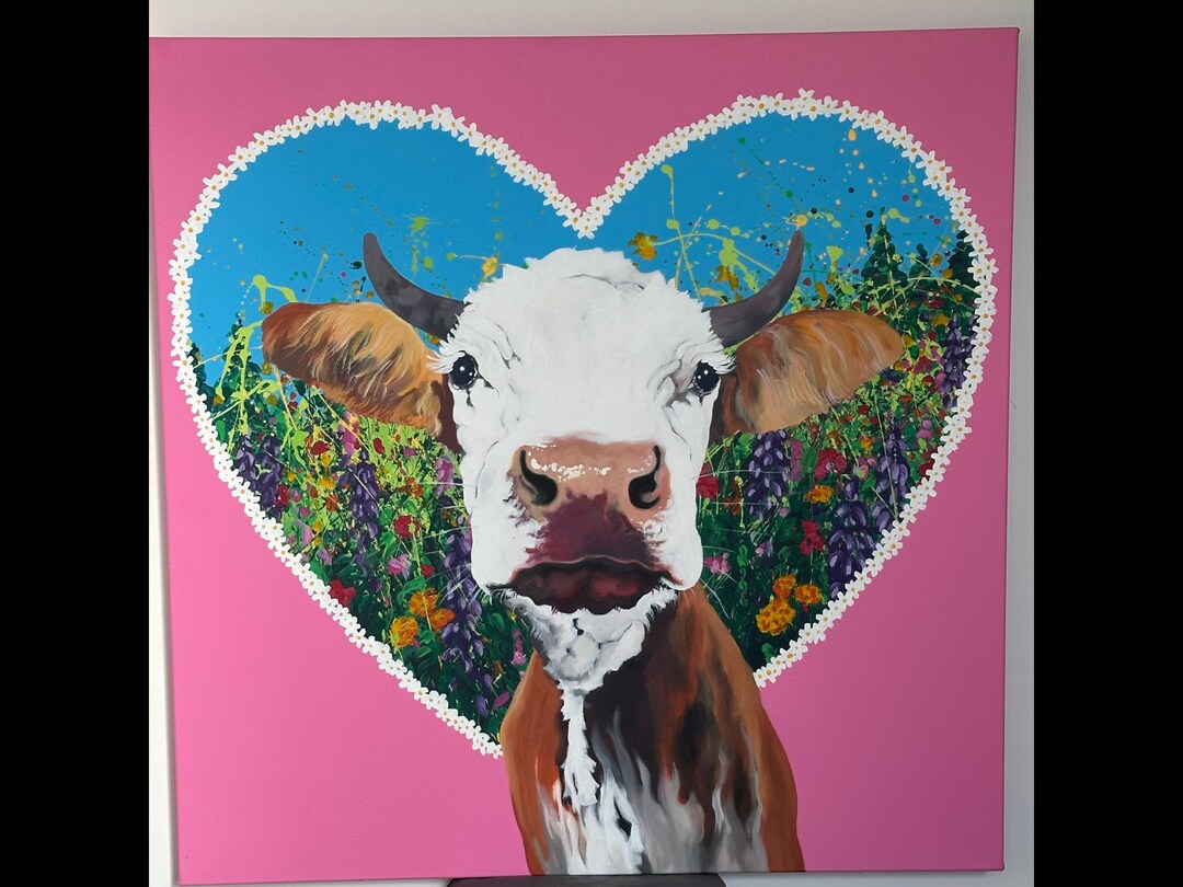 Swiss Cow Painting by Greg Holt – Vibrant Hand-painted Artwork From ...