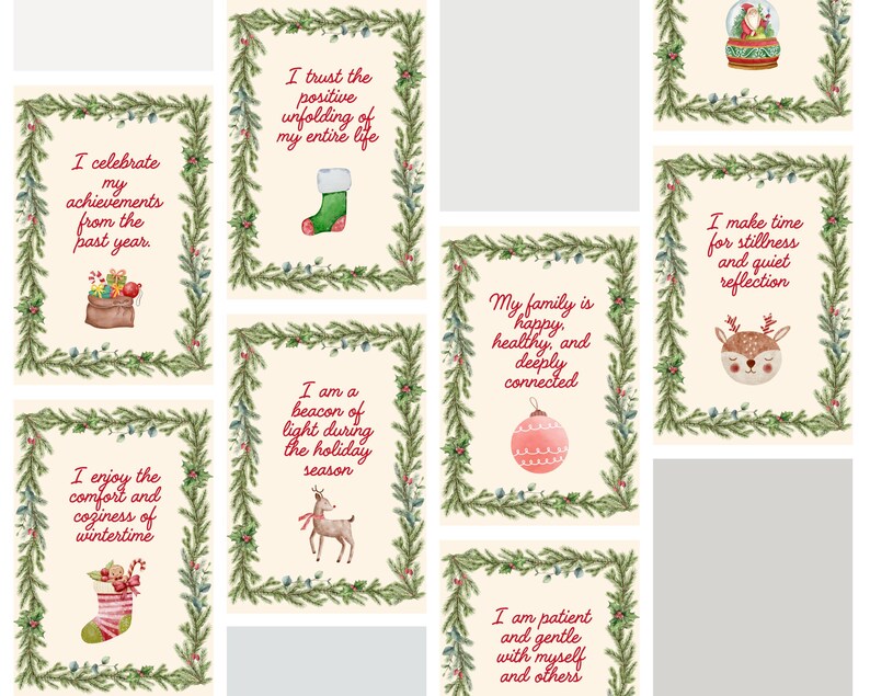 40 Christmas Affirmation Cards – Printable Holiday Positivity Deck ...